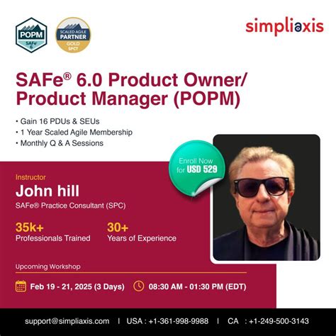 Safe6 Popm Productowner Productmanager Safecertification Agile