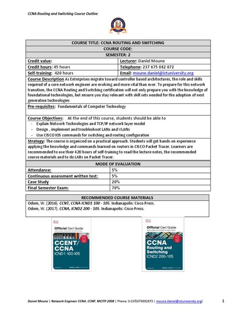 Ccna Routing And Switching Course Outline Cisco Certifications Router