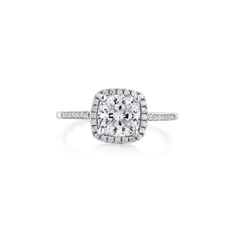 Cushion Cut Halo Engagement Ring Jewelry Company Trove And Co