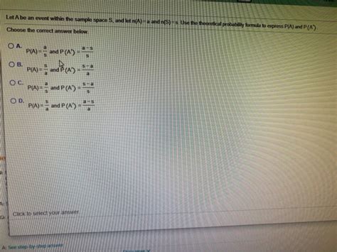solved let a be an event within the sample space s and let