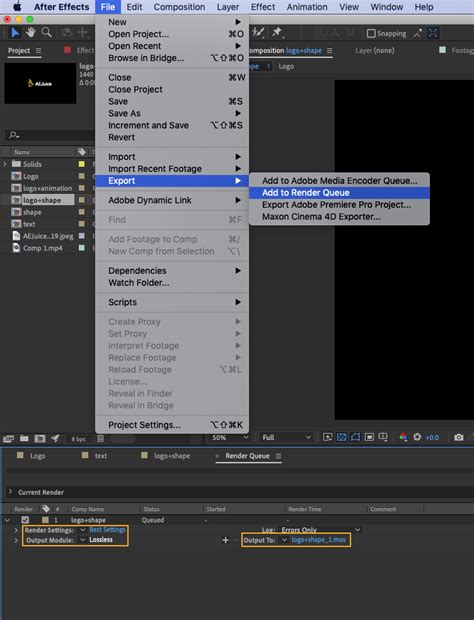 How To Export Adobe After Effects