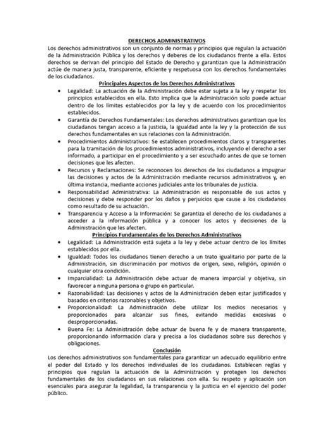 Derechos Administrativos Principios Clave Pdf Ciencias Políticas