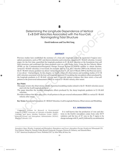 Pdf Determination Of The Sharp Longitudinal Gradients In Equatorial Exb Drift Velocities