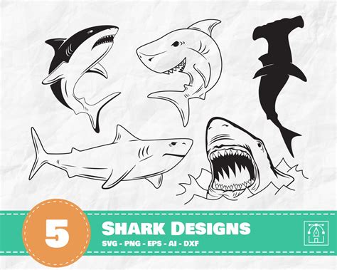 Shark Clipart Bundle Shark Svg Shark Clipart Shark Silhouette Cut