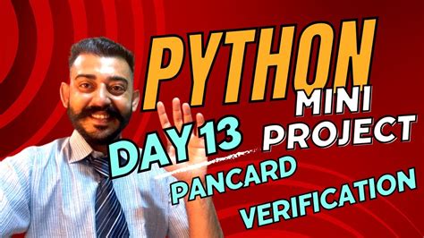 Python Mini Project Pan Card Verification Day 13best Python Training