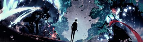 Looking At Viewer Glowing Eyes 1080p Solo Leveling Black Hair