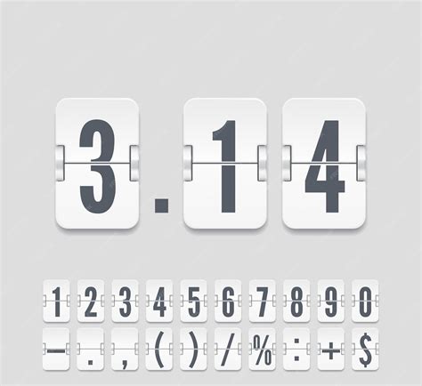 Premium Vector White Analog Flip Airport Board Countdown Timer Vector Old Time Meter Of Number