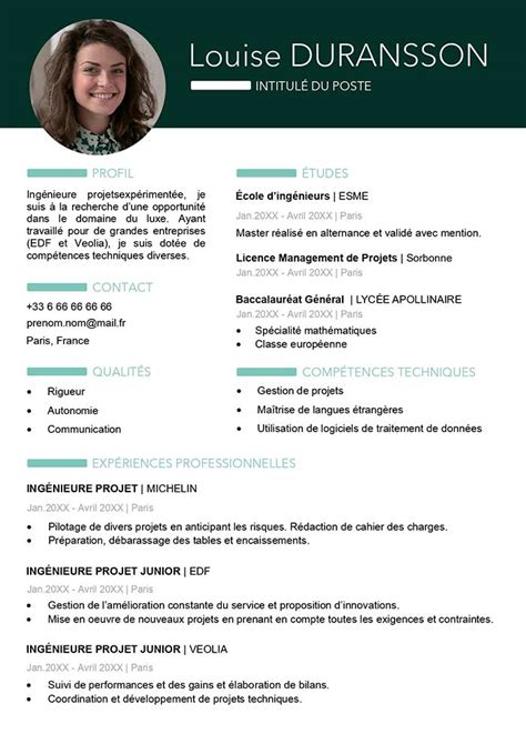 Mod Le Cv Powerpoint Gratuit T L Charger