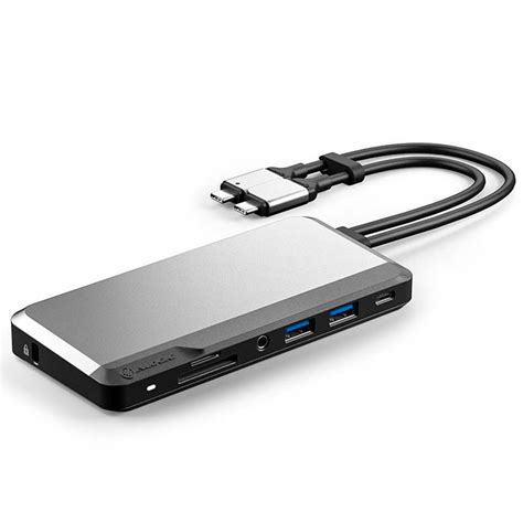 Alogic Dual Usb C Super 10 I 1 Dock 100w 2x4k Space Grey 1215 Dkk