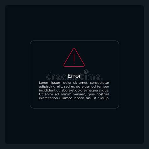 Error Warning Info Ui Element Template Stock Vector Illustration Of