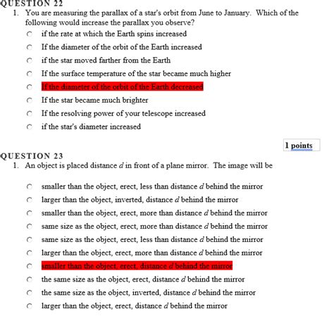 Solved 1 You Are Measuring The Parallax Of A Stars Orbit