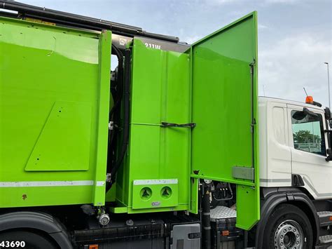 scania p360 faun 18m hiab crane underground container washing