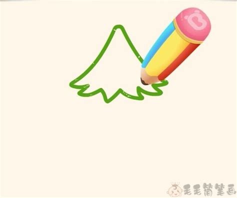 简单好看的彩色松树简笔画 毛毛简笔画