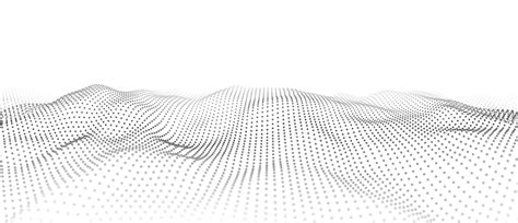 Premium Vector Abstract White Wave With Moving Dots Flow Of Particles Cyber Technology