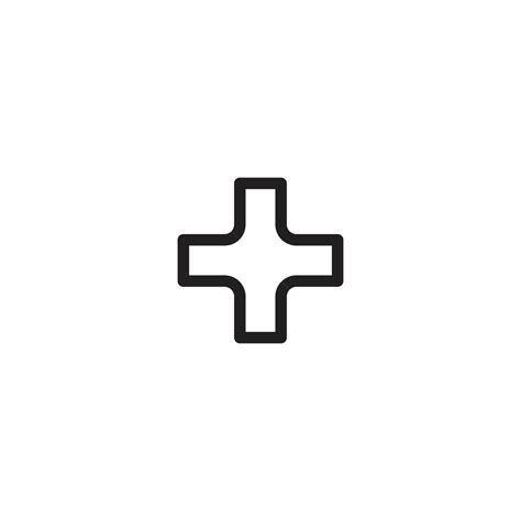 Math And Medical Symbol On White Background Addition Button Symbol Vector Addition Button