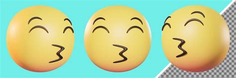 Premium Psd Kissing Face With Smiling Eyes Emoji 3d Render 3d