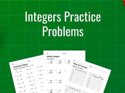 Adding Subtracting Multiplying And Dividing Integers Worksheets