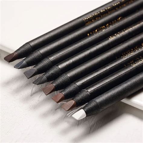 방수 눈썹 펜슬 마이크로블레이딩 눈썹 펜 틴트 문신 눈썹 메이크업 6 가지 색상 자연스럽고 오래 지속되는 눈썹 펜슬 1 개