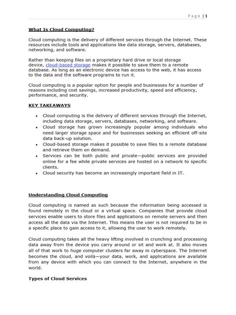 What Is Cloud Computing Pdf Cloud Computing Software As A Service