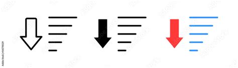 Sort Line Icon Arrows Tiles Apps Shapes List Sorting Charts Circles Sliders Checkmark