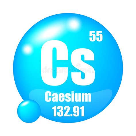 Caesium Icon Cs Chemical Element Atomic Number 55 Mass 13291 Blue