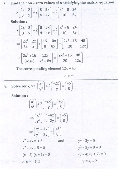 Exercise Operations On Matrices Problem Questions With Answer Solution Mathematics
