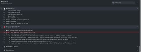 Github Actions Outputting A Sarif File But Next Step Wont Find It