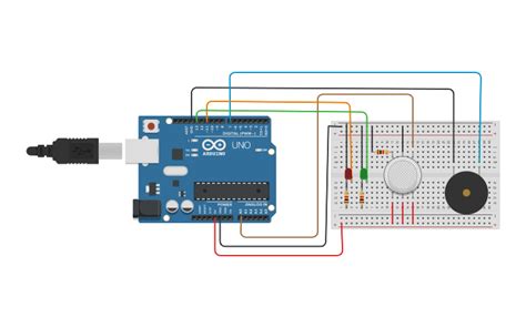 Circuit Design Gas Leak Alert System Tinkercad