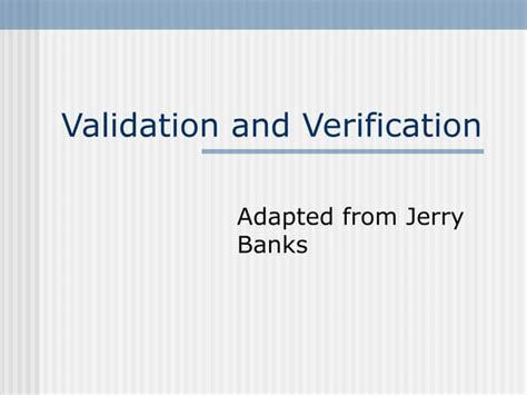 Software Verification And Validation Ppt