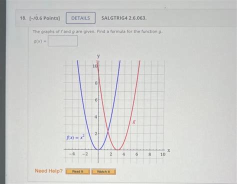 Solved The Graphs Of F And G Are Given Find A Formula For Chegg