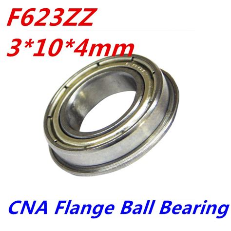 10pcs 3mm F623ZZ 3*10*4 mm F623 miniature flange deep groove ball ...