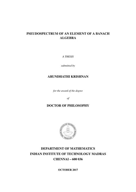 Pdf Pseudospectrum Of An Element Of A Banach Algebra