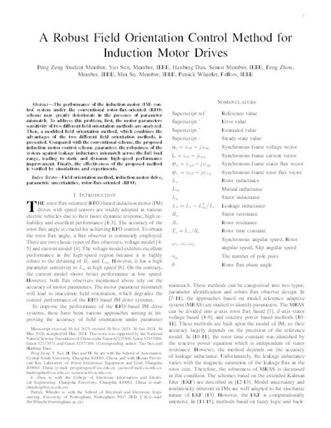 A Robust Field Orientation Control Method For Induction Motor Drives