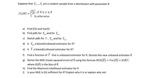 Solved Suppose That Y Y N Are A Random Sample From A Chegg