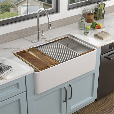 33 White Farm Sink Workstation Fulorni 33 Inch
