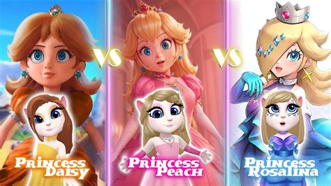 My Talking Angela 2 All Princess Form Mario Bros Daisy 🌼vs Peach 🍑vs