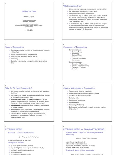 Introduction What Is Econometrics Scope Of Econometrics Compress Pdf Econometrics Statistics