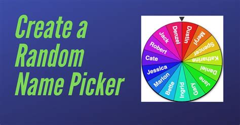 Create Your Own Mobile Friendly Random Name Picker Name Picker