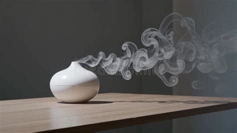 White Aroma Diffuser Releasing A Gentle Stream Of Fragrant Smoke