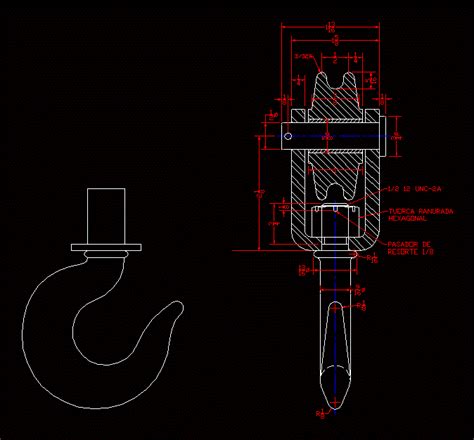 Bottom Block Hook DWG Block For AutoCAD Designs CAD