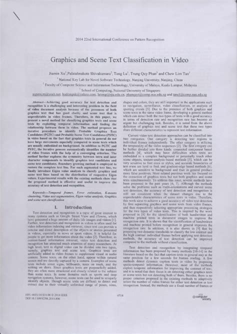 Pdf Graphics And Scene Text Classification In Video