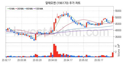 알테오젠 주가 전망 분석 주식 차트 분석과 기간 수익률 및 주가 변동성 분석 23년05월31일 Investaxiom