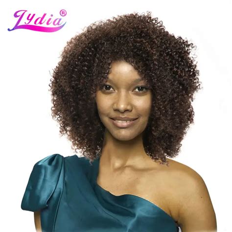 Lydia Afro Kinky Curly Synthetic Wigs Nature Color Short Women Wigs