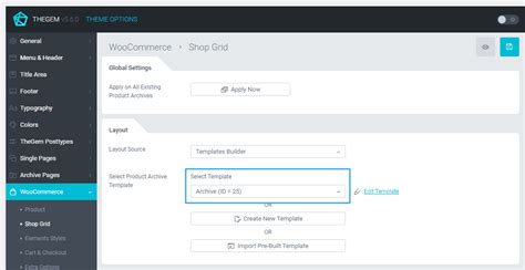 How To Apply The Product Archives Template Thegem Wordpress Woocommerce Theme Documentation