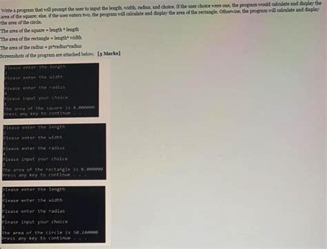 Solved Write A Program That Will Prompt The User To Input
