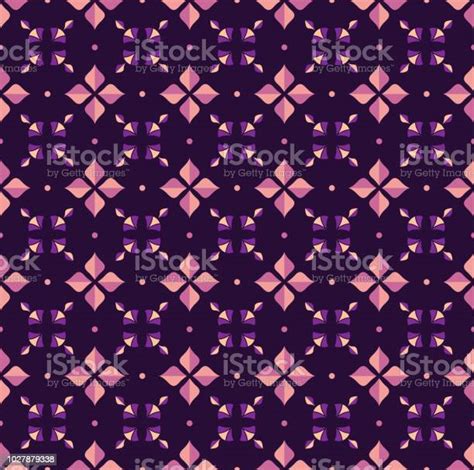 벡터 꽃 장식 완벽 한 패턴입니다 기하학적 꽃 세련 된 텍스처입니다 추상 복고 타일 텍스처입니다 0명에 대한 스톡 벡터 아트 및 기타 이미지 Istock
