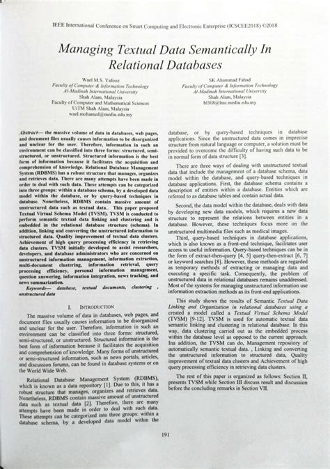 Pdf Managing Textual Data Semantically In Relational Databases