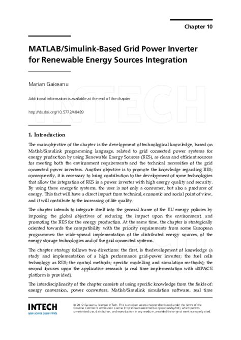 pdf matlab simulink based grid power inverter for renewable energy sources integration