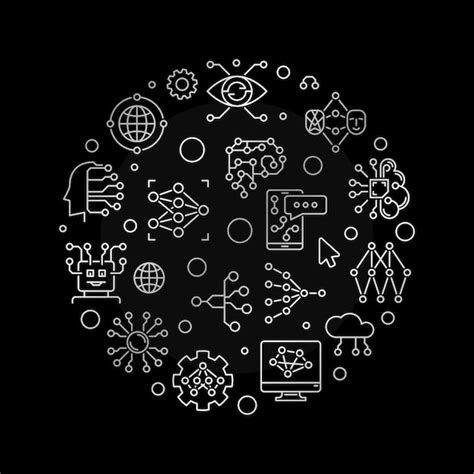 Premium Vector Ml Or Machine Learning Concept Outline Creative Round