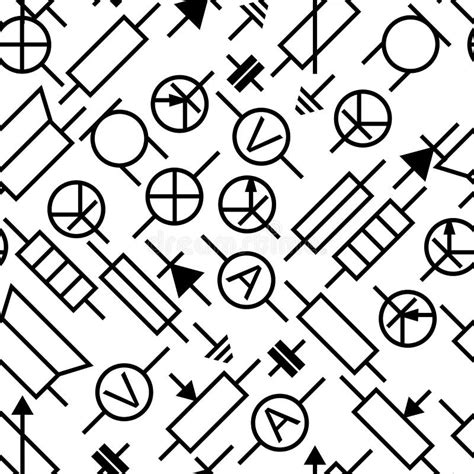 Set Of Radio Component Radio Electronic Circuit Symbolic Designation Stock Vector